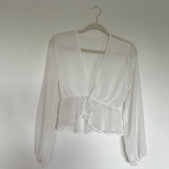 Tops | White Sheer Crop Top | Poshmark